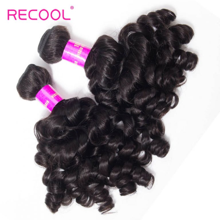 Bouncy Curly Hair Bundles 4 PCS Human Hair Weave|Recool Hair