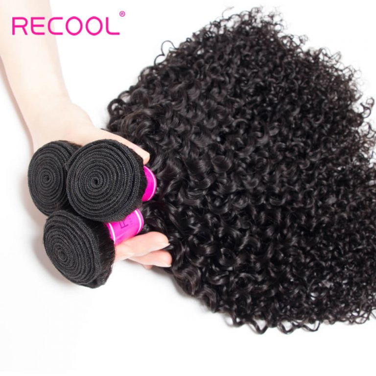 Peruvian Curly Hair 3 Bundles With Closure |Recool Hair