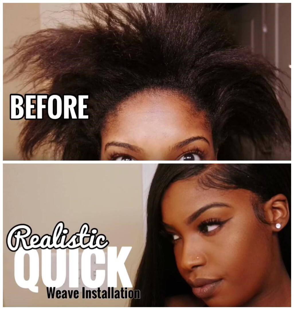 How To Do A Quick Malaysian Straight Weave Installation With My Leave ...