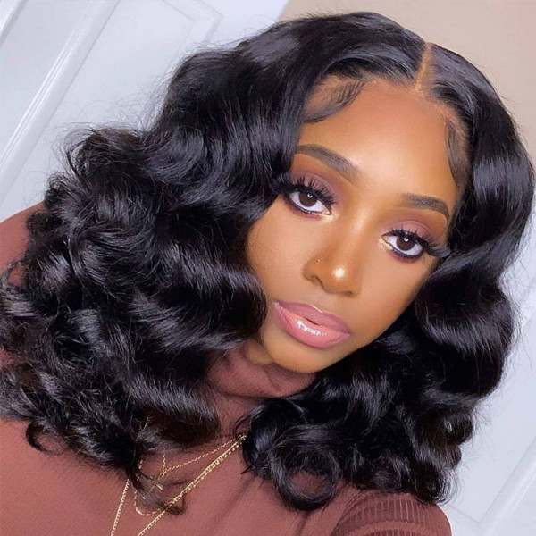 Loose Deep Wave Bob Wig 13×4 Lace Front Wigs 180% Density | Recool Hair