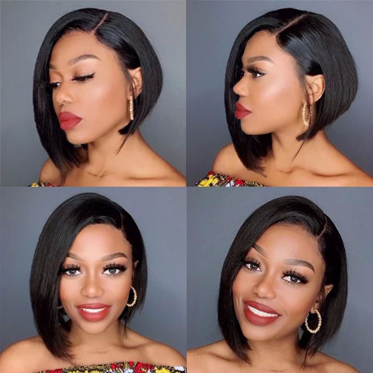 Straight Hair Side Part Short Bob 13x4 Lace Wig| Recool Hair