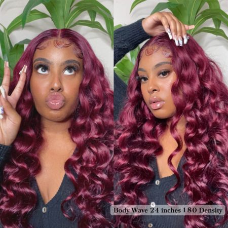 Body Wave 99J 13x4 Lace Front Wig Straight 5x5 | Recool Hair