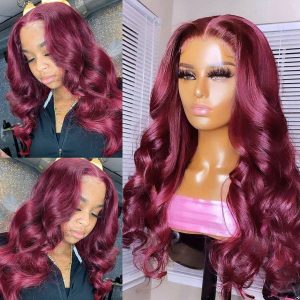 Body Wave 99J 13x4 Lace Front Wig Straight 5x5 | Recool Hair