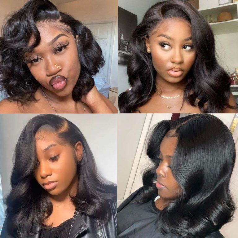 Short Wavy Wave Bob Wig 13x4 Lace Front Wigs | Recool Hair