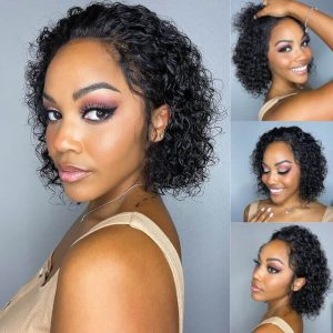 Slick Back Short Curly Glueless Lace Front Wig | Recool Hair