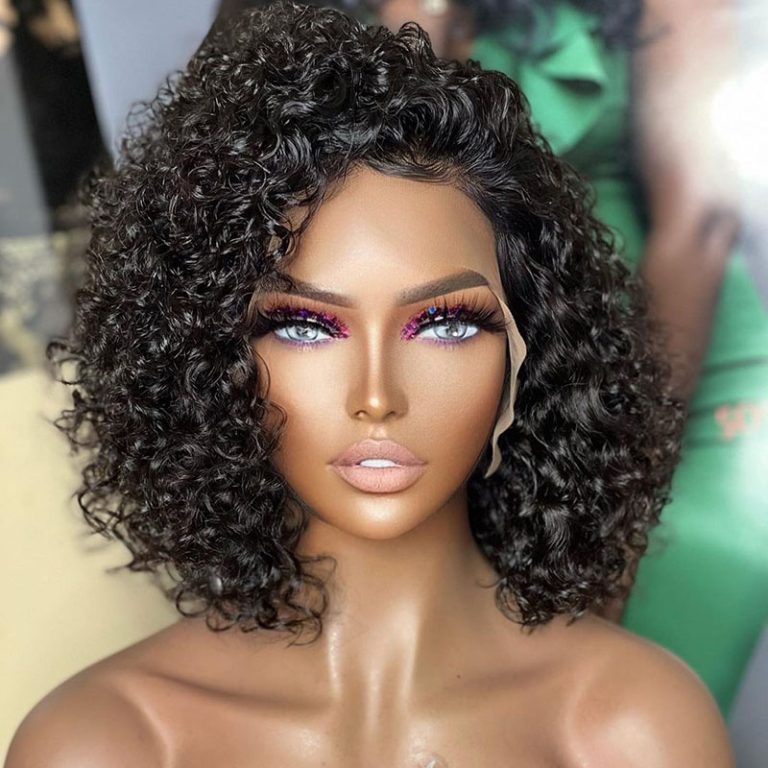 Slick Back Short Curly Glueless Lace Front Wig | Recool Hair
