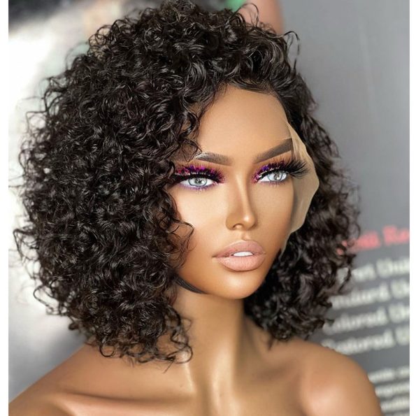 Slick Back Short Curly Glueless Lace Front Wig | Recool Hair