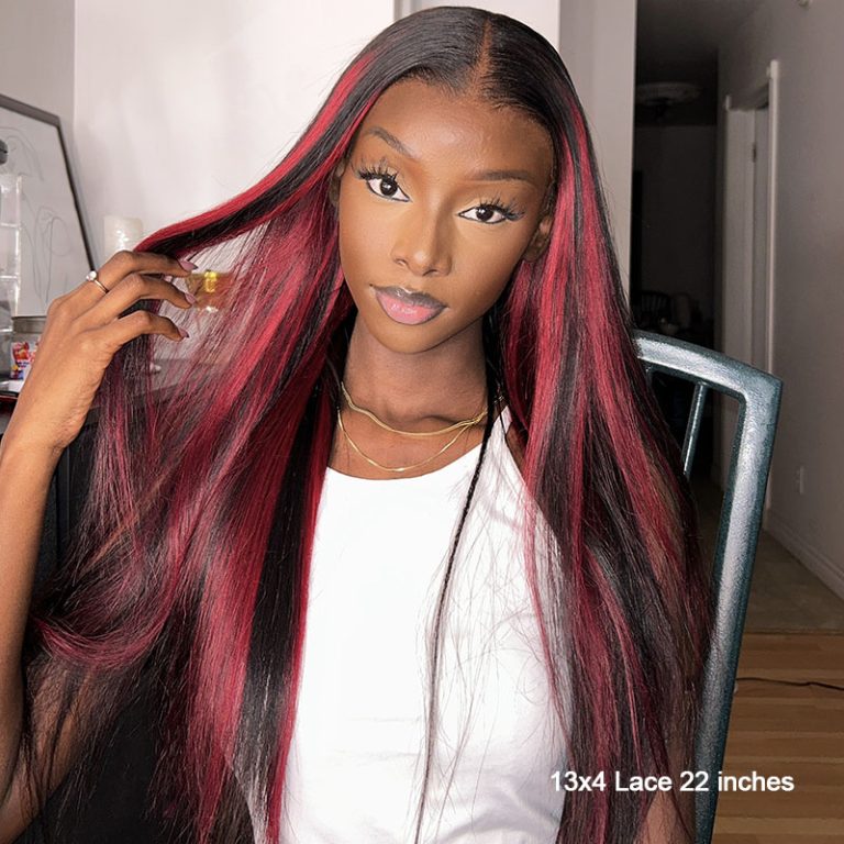 Burgundy Highlight P1B/99J Straight Wig | Recool Hair