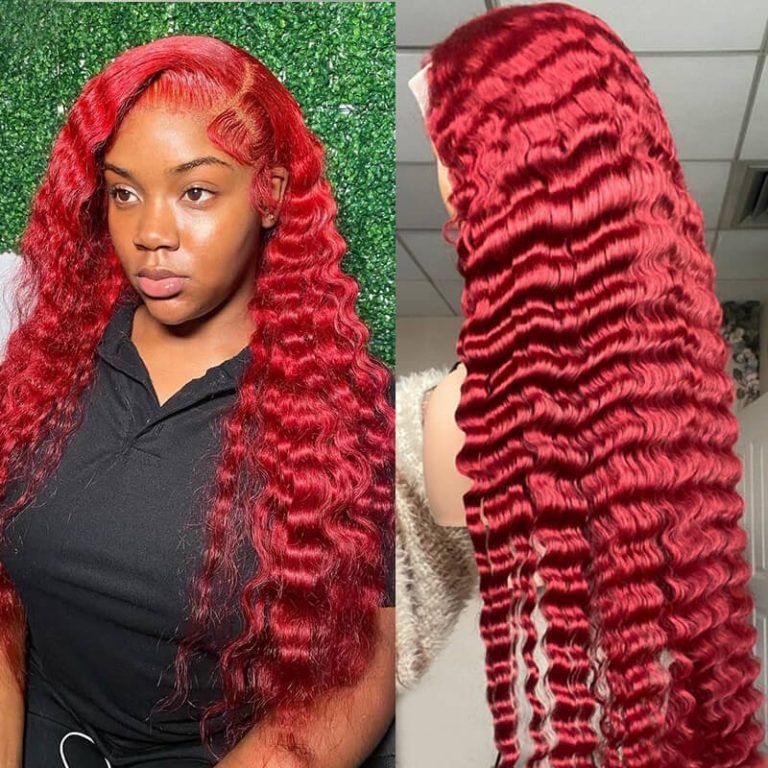 Red Loose Deep Wave 5x5 13x4 Lace Wigs | Recool Hair